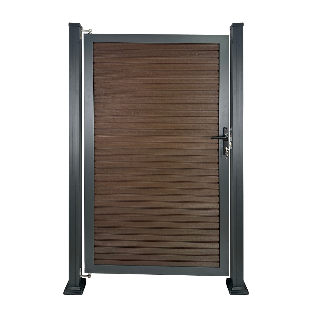 WPC Walnut Fencing Door – Steel and Pipes Inc.
